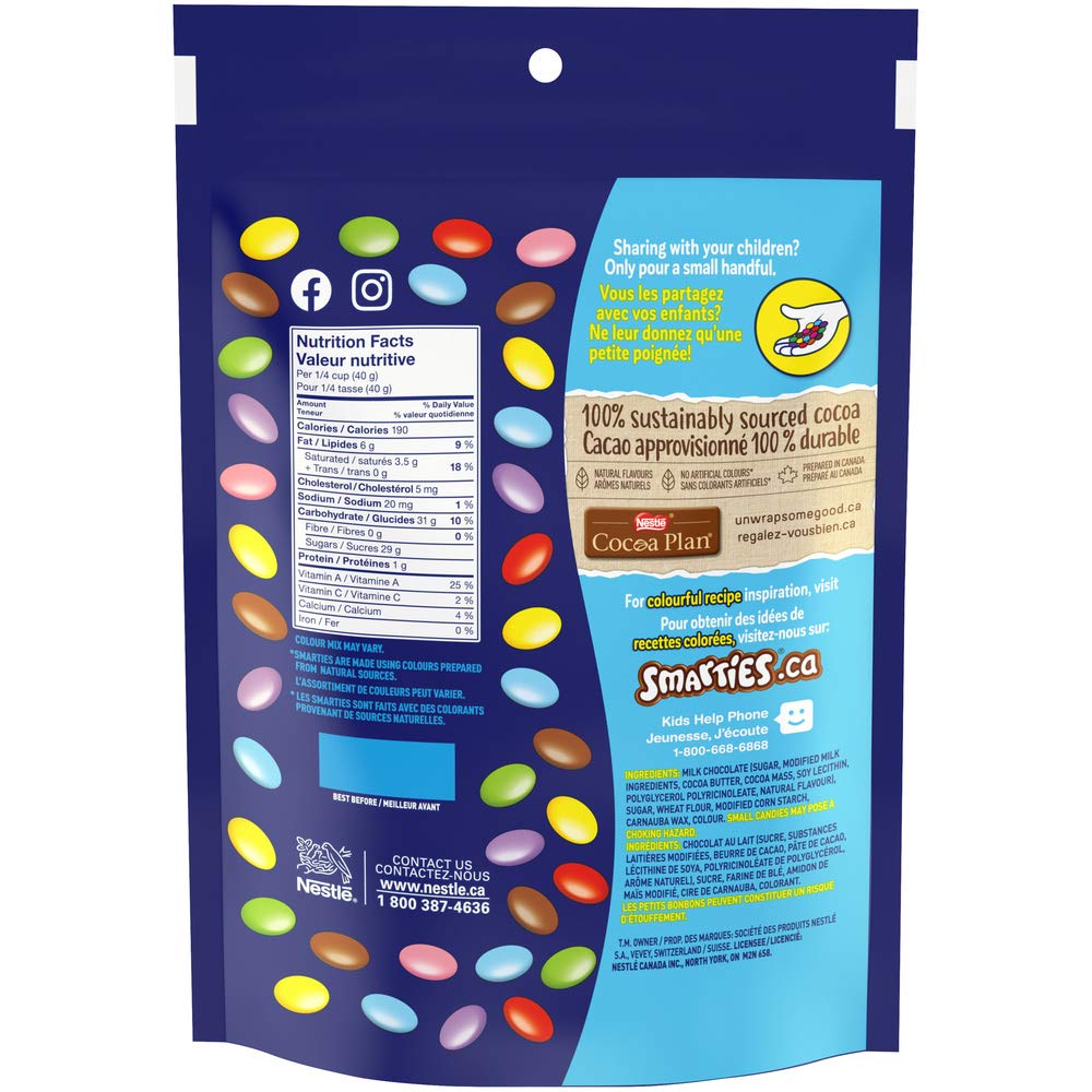 Nestle Smarties 1kg Pantry Bag | No Artificial Colours | Resealable Po ...